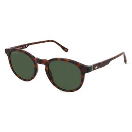 Lacoste L6030S | Unisex-Sonnenbrille | Fassung: Vollrand, Rund, Acetat Spritzguss, Havanna | Glasfarbe: Gr&uuml;n