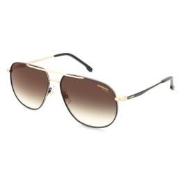 Carrera 363/S | Herren-Sonnenbrille | Fassung: Vollrand, Pilot, Edelstahl, Gold Schwarz | Glasfarbe: Gr&uuml;n Spiegel Mehrfarbig