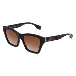 Burberry BE4391 | Damen-Sonnenbrille | Fassung: Vollrand, Quadratisch, Acetat, Havanna Dunkel | Glasfarbe: Braun Verlaufend