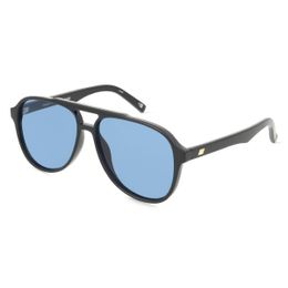 Le Specs TRAGIC MAGIC | Unisex-Sonnenbrille | Fassung: Vollrand, Pilot, Kunststoff, Schwarz | Glasfarbe: Blau