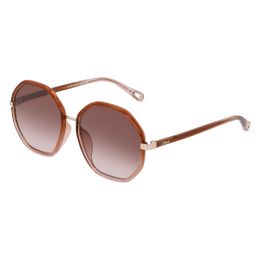 Chlo&eacute; Chlo&eacute; CH0133SA | Unisex-Sonnenbrille | Fassung: Vollrand, Geometrisch, Kunststoff, Braun Verlaufend | Glasfarbe: Braun Verlaufend