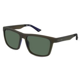 Zeiss ZS23529S | Unisex-Sonnenbrille | Fassung: Vollrand, Quadratisch, Kunststoff, Braun | Glasfarbe: Gr&uuml;n