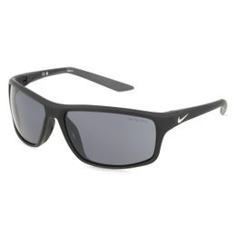 Nike NKIU4633XN ADRENALINE 22 | Unisex-Sonnenbrille | Fassung: Vollrand, Eckig, Kunststoff, Schwarz Matt | Glasfarbe: Grau