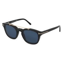 Tom Ford FT5532-B - mit Sonnenclip Brille Unisex | Fassung: Vollrand, Quadratisch, Schwarz