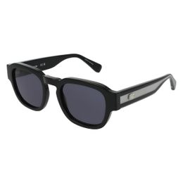 Lacoste L6090S | Unisex-Sonnenbrille | Fassung: Vollrand, Eckig, Kunststoff, Schwarz | Glasfarbe: Blau