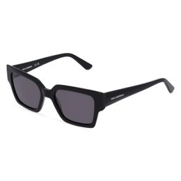 K by KARL LAGERFELD Karl Lagerfeld KL6089S | Unisex-Sonnenbrille | Fassung: Vollrand, Quadratisch, Kunststoff, Schwarz Gl&auml;nzend | Glasfarbe: Grau