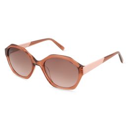 Esprit ET40122 | Damen-Sonnenbrille | Fassung: Vollrand, Achteck, Acetat, Rose | Glasfarbe: Rot Verlaufend