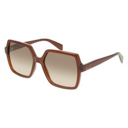 Liu Jo LJ824S | Damen-Sonnenbrille | Fassung: Vollrand, Quadratisch, Kunststoff, Braun | Glasfarbe: Gr&uuml;n Verlaufend