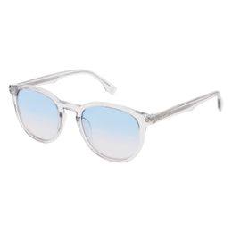 Police SPLQ82 | Herren-Sonnenbrille | Fassung: Vollrand, Quadratisch, Acetat, Grau Transparent | Glasfarbe: Blau Verlaufend