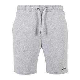 Stoffhose Karl Kani "Karl Kani Herren KKMQ22003GRY SIGNATURE SHORTS GRY", Herren, Gr. M, US-Gr&ouml;&szlig;en, ash grau, 75% Baumwolle, 20% Polyester, 5% Viskose, unifarben, loose fit, Hosen Stoffhose