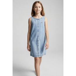 Jeanskleid Calvin Klein Jeans "DENIM SLEEVELESS DRESS", M&auml;dchen, Gr. 10 (140), N-Gr, andrew wash, Denim/Jeans, Obermaterial: 100% Baumwolle, unifarben, regular fit kurz, Rundhals, Kleider, Regular fit f&uuml;r Kinder mit Rundhalsausschnitt