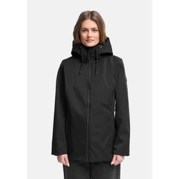 Outdoorjacke Marikoo "Minaa", Damen, Gr. L, schwarz, Obermaterial: 100% Polyester; Futter: 100% Polyester; Wattierung: 100% Polyester; &Auml;rmelfutter: 100% Polyester, Jacken Outdoorjacke, Sportliche Outdoorjacke mit Kapuze und hochschlie&szlig;enden Kragen