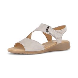 Keilsandalette Gabor "Rhodos", Damen, Gr. 41, beige, Nubukleder, Schuhe, Riemchensandale, Sommerschuh in Komfortweite G (=weit)
