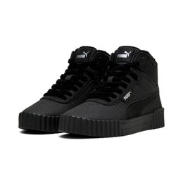 Sneaker Puma "CARINA 3.0 MID WTR", Damen, Gr. 37,5, schwarz (Puma schwarz, Puma silber), Synthetik, unifarben, Schuhe Sneaker, mit Schn&uuml;rverschluss, atmungsaktives Textil-Innenmaterial