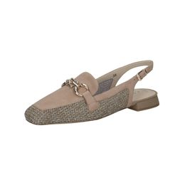 Slingpumps Caprice "Caprice Pumps Leder/Textil", Damen, Gr. 38, braun, silber, Leder, Textil, Schuhe Slingpumps