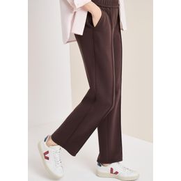 Stoffhose Cecil, Damen, Gr. L, L&auml;nge 28, macchiato braun, Stoff, 50% Polyester, 45% Viskose, 5% Elasthan, unifarben, loose fit lang, Hosen Stoffhose, im Loose Fit