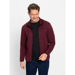 Strickfleecejacke Catamaran, Herren, Gr. 56/58, rot (bordeaux, meliert), 100% Polyester, meliert, Jacken