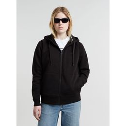 G-Star Raw Strickpullover G-STAR "Premium Core 2.1 Hooded Zip Thru Sweatshirt", Damen, Gr. L, dk schwarz, Obermaterial: 55% Baumwolle, 45% Polyester, Pullover Strickpullover