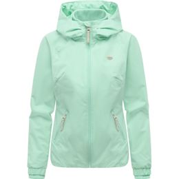Outdoorjacke Ragwear "Dizzie Tech", Damen, Gr. L (40), mint, Obermaterial: 100% Polyester. Innenfutter: 100% Polyester, gerade h&uuml;ftbedeckend, hoch geschlossener Ausschnitt, &Auml;rmel ohne &Auml;rmelschlitz Rippstrickb&uuml;ndchen mit Gummizug, Jacken Outdoorjacke, Wasserdichte Damen &Uuml;bergangsjacke mit gro&szlig;er Kapuze