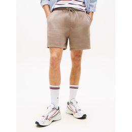 Sweatshorts Tommy Jeans "TJM FLAG BEACH", Herren, Gr. XL, N-Gr, ivy mink, Sweatware, Obermaterial: 80% Baumwolle, 20% Polyester, Hosen Sweatshorts