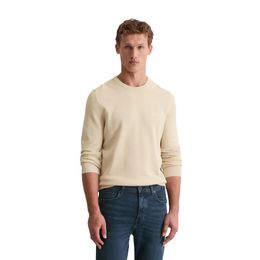 Marc O'Polo Rundhalspullover MARC O'POLO "mit feiner Piqu&eacute;-Struktur", Herren, Gr. XXL, light oat, Obermaterial: 100% Baumwolle, unifarben, Rundhals, Pullover Rundhalspullover