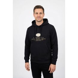 Jack & Jones Kapuzensweatshirt JACK & JONES "JORGREENE BRANDING SWEAT HOOD CH", Herren, Gr. S, schwarz, angeraute Sweatware, Obermaterial: 60% Baumwolle, 40% Polyester, bedruckt, relaxed fit, Rippb&uuml;ndchen, Sweatshirts