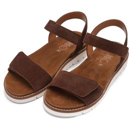 Riemchensandale Ara "KENT", Damen, Gr. 37, mokka, Glattleder, unifarben, Basic, Schuhe Riemchensandale, Keilsandalette, Sommerschuh mit High Soft-Funktion, G-Weite