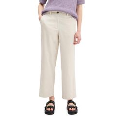Marc O'Polo Chinohose MARC O'POLO "aus Organic Cotton-Lyocell-Leinen-Mix", Damen, Gr. 36, Normalgr&ouml;&szlig;en, grau silk, Twill, Obermaterial: 54% Baumwolle, 23% Lyocell, 23% Leinen, unifarben, loose fit kurz, Hosen Chinohose