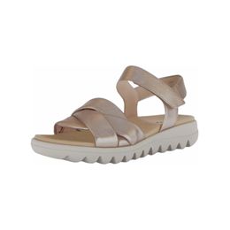 Keilsandalette Gabor "Gabor Sandalen Leder", Damen, Gr. 37, puder, Leder, Schuhe