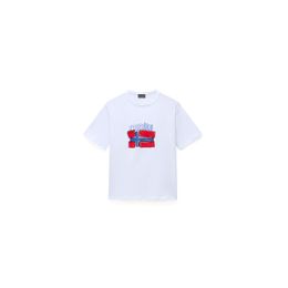 Napapijri T-Shirt 'K S-ALBEDO SS' Jungen Gr&ouml;&szlig;e 104 blau / rot / wei&szlig;