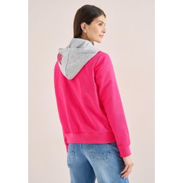 Cecil Damen Blousonbeetroot pink, Gr. S, unifarben mit Farbeinsatz, Stoff, Obermaterial: 100% Polyester; Futter: 100% Polyester; Kapuze: 66%