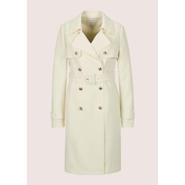 Madeleine Mode Trenchcoat MADELEINE "Trenchcoat Eleganter Zweireiher mit breitem Reverskragen", Damen, Gr. 46, wei&szlig; (wollwei&szlig;), Obermaterial: 50% Polyester PES. 50% Wolle WO., Modern, gerade, M&auml;ntel, &Auml;rmelriegel