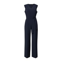 Damen Overallnavy, Gr. 40, s.Oliver BLACK LABEL, unifarben, Web, Obermaterial: 93% Polyester, 7% Elasthan, Overalls, mit V-Ausschnitt, mit G&uuml;rtel