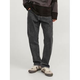 Jack & Jones Relax-fit-Jeans JACK & JONES "JJIALEX mit cleanem Look und Taschenvielfalt", Herren, Gr. 28, L&auml;nge 32, schwarz (schwarz denim), Denim/Jeans, Obermaterial: 100% Baumwolle, Abriebeffekte, relaxed fit lang, Jeans, Baumwolle, relax fit