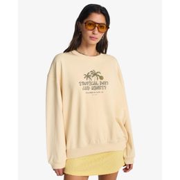 Sweatshirt Billabong "ALL THE DAYS KENDALL", Damen, Gr. M (38), wei&szlig; cap, Sweatware, Obermaterial: 80% Baumwolle, 20% Polyester, bedruckt, unifarben, oversize h&uuml;ftbedeckend, Rundhals, Rippb&uuml;ndchen, Sweatshirts Sweatshirt, sportlicher Stil, Drucke vorn und hinten, hoher Baumwollanteil