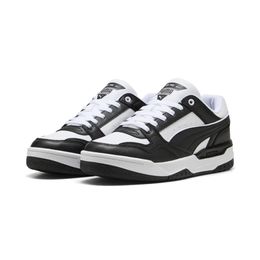 Sneaker Puma "Rebound Retro Sneakers Erwachsene", Damen, Gr. 39, schwarz-wei&szlig; (wei&szlig; schwarz), Obermaterial: Textil, Kuhleder, Synthetik. Futter: Textil. Innensohle: Textil, Keine Angabe. Laufsohle: Gummi, Schuhe Sneaker