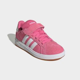 M&auml;dchen Sneaker "GRAND COURT 00S KIDS", adidas Sportswear, Gr. 35pink fusion, cloud wei&szlig;, gum10, Leder, Textil, Schuhe, Design auf den Spuren des