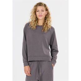ENDURANCE ATHLECIA Sweatshirt ATHLECIA "Jacey", Damen, Gr. 34, braun, 51% Polyester, 44% Modal, 5% Elasthan, unifarben, normal, Rundhals, Sweatshirts Sweatshirt, aus extra weichem Material