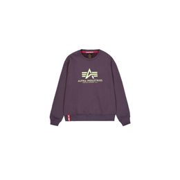 Sweater Alpha Industries "Basic Sweatshirt BL", Herren, Gr. L, lila (plum), Obermaterial: 80% Baumwolle, 20% Polyester, regular fit, Sweatshirts Sweater