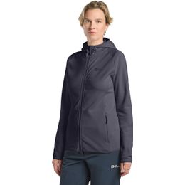Fleecejacke Jack Wolfskin "BAISELBERG HOODED FZ W", Damen, Gr. L (42/44), grau (graphite), Obermaterial: 95% Polyester, 5% sonstige Fasern. Futter: 100% Polyester, Jacken Fleecejacke