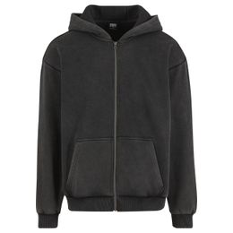 Kapuzenpullover Urban Classics "Urban Classics Vintage Heavy Zip Hoodie", Herren, Gr. XXL, magnet, 70% Baumwolle, 30% Polyester, unifarben, normal, ohne Ausschnitt, Pullover Kapuzenpullover