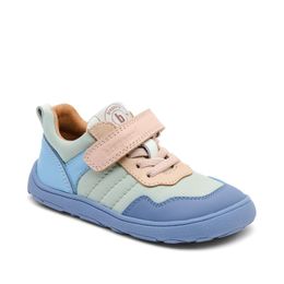 Barfu&szlig;schuh bisgaard "barefoot baloo", Kinder, Gr. 28, blau kombiniert, Leder, Textil, Schuhe Barfu&szlig;schuh, Klettschuh mit Gummizug und Klett, Gr&ouml;&szlig;enschablone zum Download