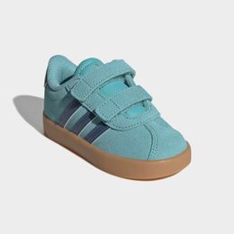 Sneaker adidas Sportswear "VL COURT 3.0", M&auml;dchen, Gr. 21, mint ton, preloved ink, silber metallic, Leder, Synthetik, Schuhe Sneaker, f&uuml;r Kinder, inspiriert vom Design des adidas samba
