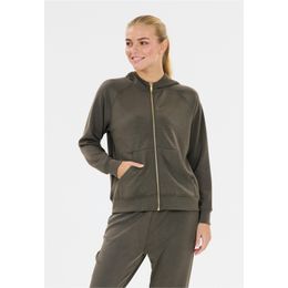 ENDURANCE ATHLECIA Kapuzensweatshirt ATHLECIA "Jacey", Damen, Gr. 34, dunkelgr&uuml;n, 51% Polyester, 44% Modal, 5% Elasthan, unifarben, normal, ohne Ausschnitt, Sweatshirts, in klassischem Design mit Kapuze