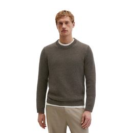 Marc O'Polo MARC O'POLO Herren Rundhalspullover "aus lockerem B&auml;ndchengarn"schwarz nickle, Gr. XL, unifarben, Obermaterial: 74% Baumwolle, 26% Polyamid, Pullover