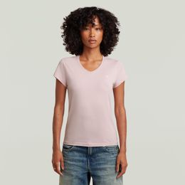 G-Star Raw V-Shirt G-STAR "Eyben", Damen, Gr. M, rosa (burnished lila), Jersey, Obermaterial: 100% Baumwolle, unifarben, slim fit normal, V-Ausschnitt, Shirts, mit Label