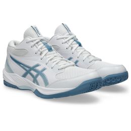 Hallenschuh asics "GEL-TASK MT 4", Herren, Gr. 49, wei&szlig;, saba blau, Textil, Schuhe Hallenschuh, f&uuml;r Hallensport
