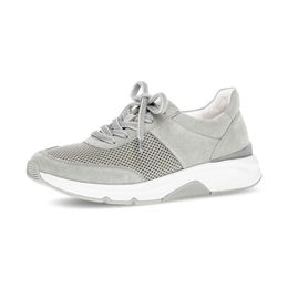 ROLLINGSOFT Damen Keilsneaker, Gr. 43grau, Textil, Veloursleder, Schuhe, Freizeitschuh, Halbschuh, Schn&uuml;rschuh, Logoschriftzug an der Ferse