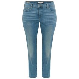 LEVI'S&reg; PLUS Straight-Jeans LEVI'S PLUS "314 Shaping Straight", Damen, Gr. 20 (52), L&auml;nge 30, most likely, Denim/Jeans, Obermaterial: 85% Baumwolle, 7% Lyocell, 6% Elastomultiester, 2% Elasthan, lang, Jeans Straight-Jeans, in Baumwoll-Stretch