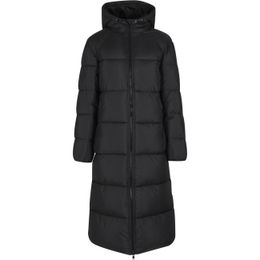 Winterjacke Urban Classics "Urban Classics Ladies Ultra Long Coat", Damen, Gr. XXL, schwarz, 100% Polyester, unifarben, oversize, amerikanischer Ausschnitt, Jacken Winterjacke